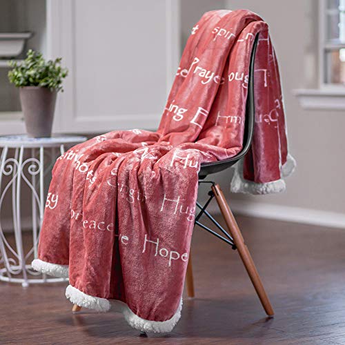 Chanasya and Healing Hugs Gift Throw Blanket Set - Sympathy, Warm Postive Thoughts, Courage and Strength - 5-Piece Combo Pack (Blanket, Neck Pillow, Eye Mask, Tote Bag and Socks) Rose Tan