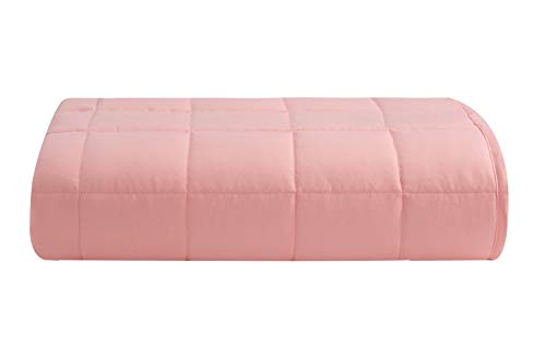 Well Being CBD 15 Pound Weighted Microfiber Blanket, Blush