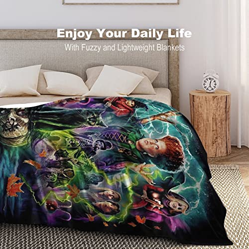 Lsolivlt Halloween Super Soft Throw Blanket Air Conditioner Blanket Air Conditioner Blanket for Couch Sofa Chair Office Travelling Camping Gift (Black1, 60''X50'')