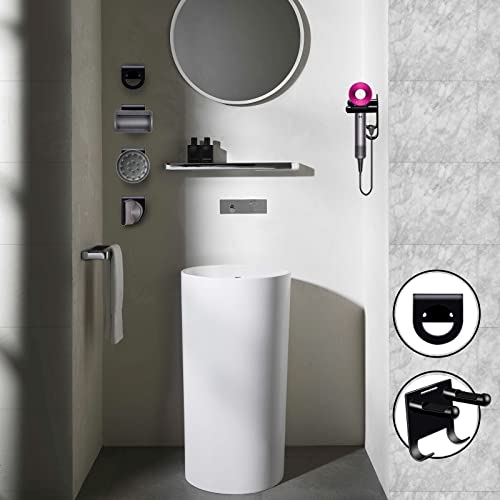 LAVAED 5 Pack Wall Mount Hair Dryer Holder for Dyson,Hair Blowdryer Rack Hanger for Bathroom