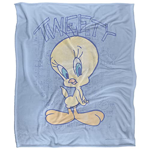 Looney Tunes Blanket, 50"x60", Tweety Fade Silky Touch Super Soft Throw