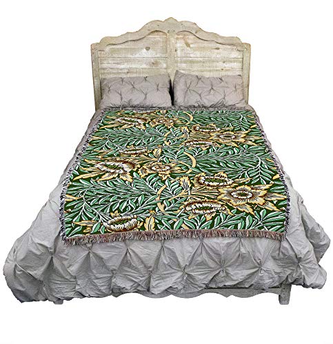 Pure Country Weavers William Morris Tulip and Willow Bay Blanket - Arts & Crafts - Gift Tapestry Throw Woven from Cotton - Made in The USA (72x54)