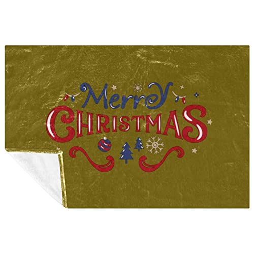 Merry Christmas Prints Soft Warm Cozy Blanket Throw for Bed Couch Sofa Picnic Camping Beach, 150×100cm