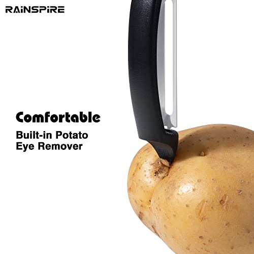 Rainspire 3-Piece Peeler Set, Premium Swivel Vegetable Peeler, Kitchen Gadgets Apple Peeler Potato Peeler Veggie Peeler Fruit Peeler, Dishwasher Safe Kitchen Accessories, Black