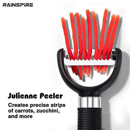 Rainspire 3-Piece Peeler Set, Premium Swivel Vegetable Peeler, Kitchen Gadgets Apple Peeler Potato Peeler Veggie Peeler Fruit Peeler, Dishwasher Safe Kitchen Accessories, Black