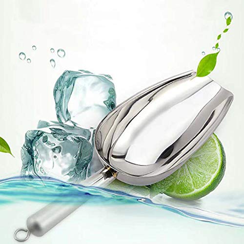 Ice Scoop for Freezer,Stainless Steel Ice Scoop for Ice Machine,Small Metal Ice Scoop for Ice Maker Kitchen Bar Party Wedding,Heavy Duty,Dishwasher Safe,8 OZ Utility Metal Scoop