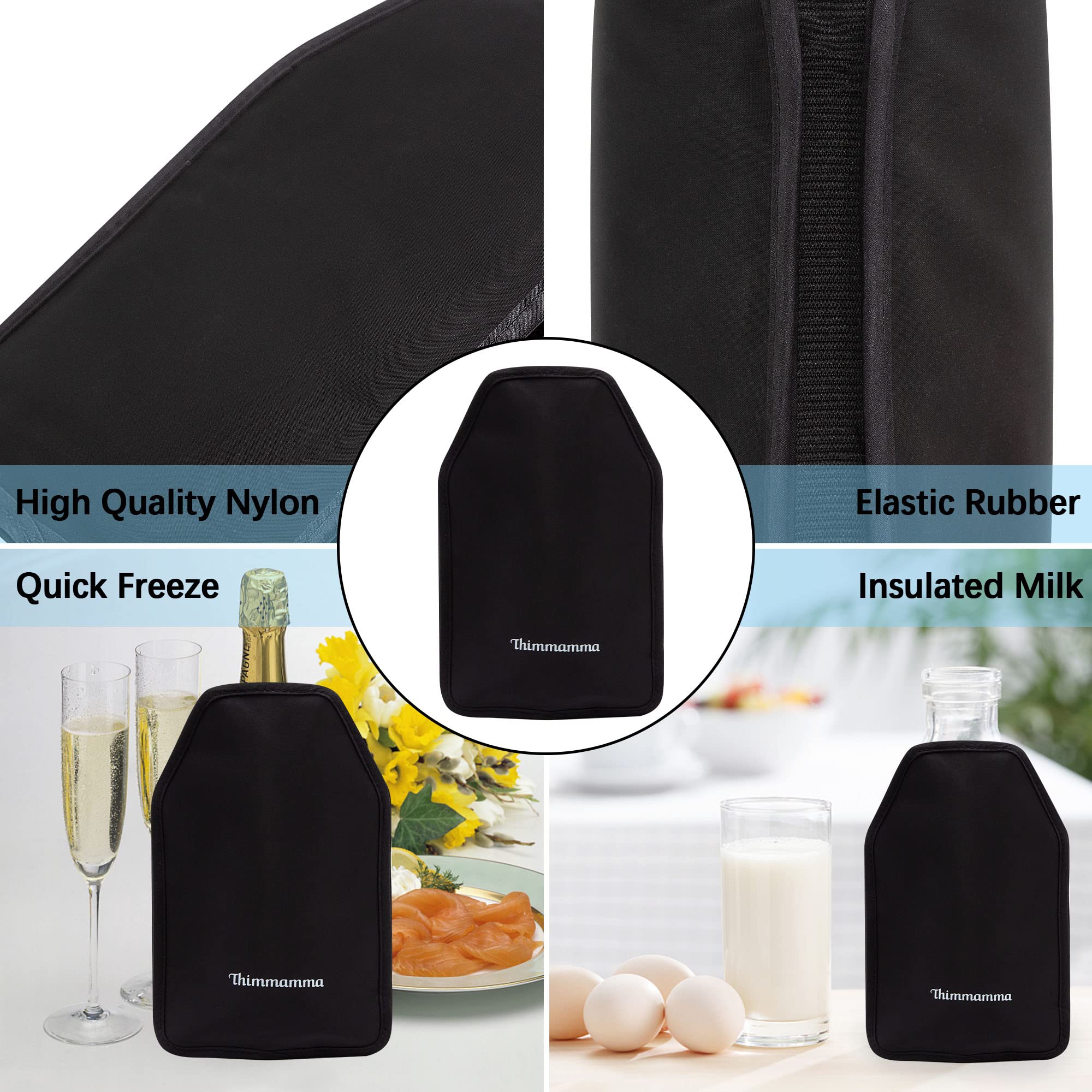 Wine Cooler Sleeve, Wine Bottle Gel Cooler Sleeve Freezer Chiller, Long Lasting Keep Wine Cool and Chill Sleeve for Prosecco Champagne Beer Wine Bottles