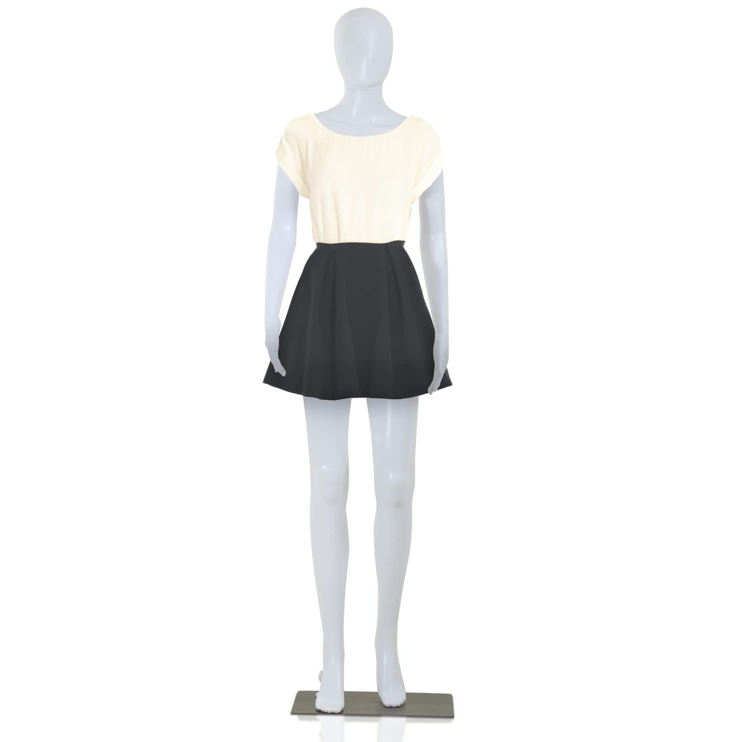 Female Mannequin Full Body 69" High Adjustable Realistic Manikin Torso with Metal Base for Display Women, Plastic Head Turns Poseable Mannequin Stand, White