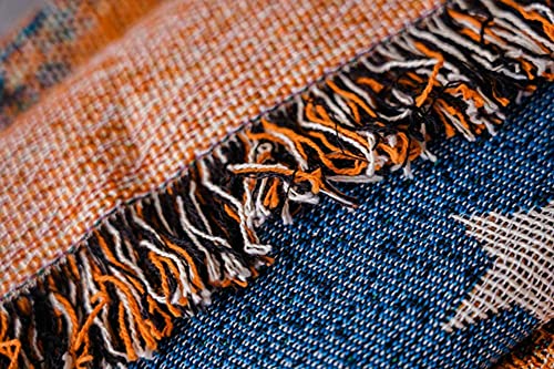 Dafatpig Halloween Blanket Sofa Blanket Fringe Throw Blanket 100% Cotton Lightweight for Chair Sofa Couch Bed Cover Fit Home Cozy Knit Blankets for Autumn