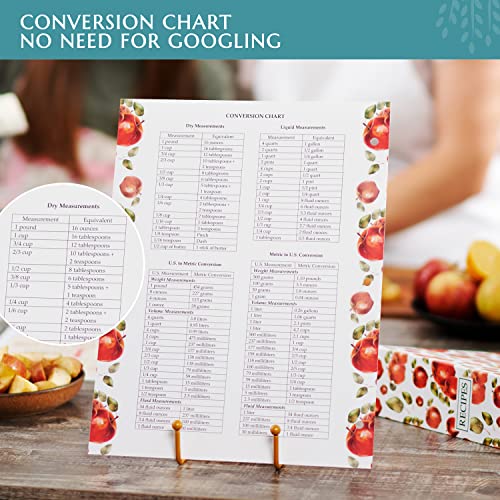 Recipe Binder β Write 100 Favorite Recipes on 50 Double Sided Blank Recipe Cards (8.5x11 in) w/ 50 Protective Sleeves & Add 200 Printed Recipes β Incl. Conversion Chart & 7 Menu Dividers