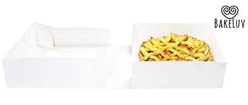 BAKELUV 8x8x2.5β White Bakery Boxes With Window | 12 Pack | Pastry Boxes with Window, Boxes for Strawberries, Dessert Boxes, Bakery Take Out Containers, 8x8 Bakery Boxes 8x8 Pastry Boxes
