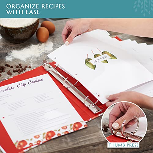 Recipe Binder β Write 100 Favorite Recipes on 50 Double Sided Blank Recipe Cards (8.5x11 in) w/ 50 Protective Sleeves & Add 200 Printed Recipes β Incl. Conversion Chart & 7 Menu Dividers