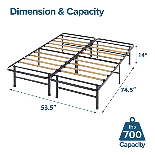 ZINUS SmartBase Essential Mattress Foundation with Bamboo Slats, Metal Platform Bed Frame, Sustainable Bamboo Slat Support, No Box Spring Needed, Easy Assembly, Full