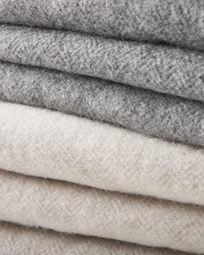 State Cashmere Herringbone Throw Blanket - Soft Accent Blanket for Couch, Sofa & Twin Standard Bed Made w/Merino Wool & Cashmere Sourced from Inner Mongolia - (Charcoal/Heather Grey, 90"x60")