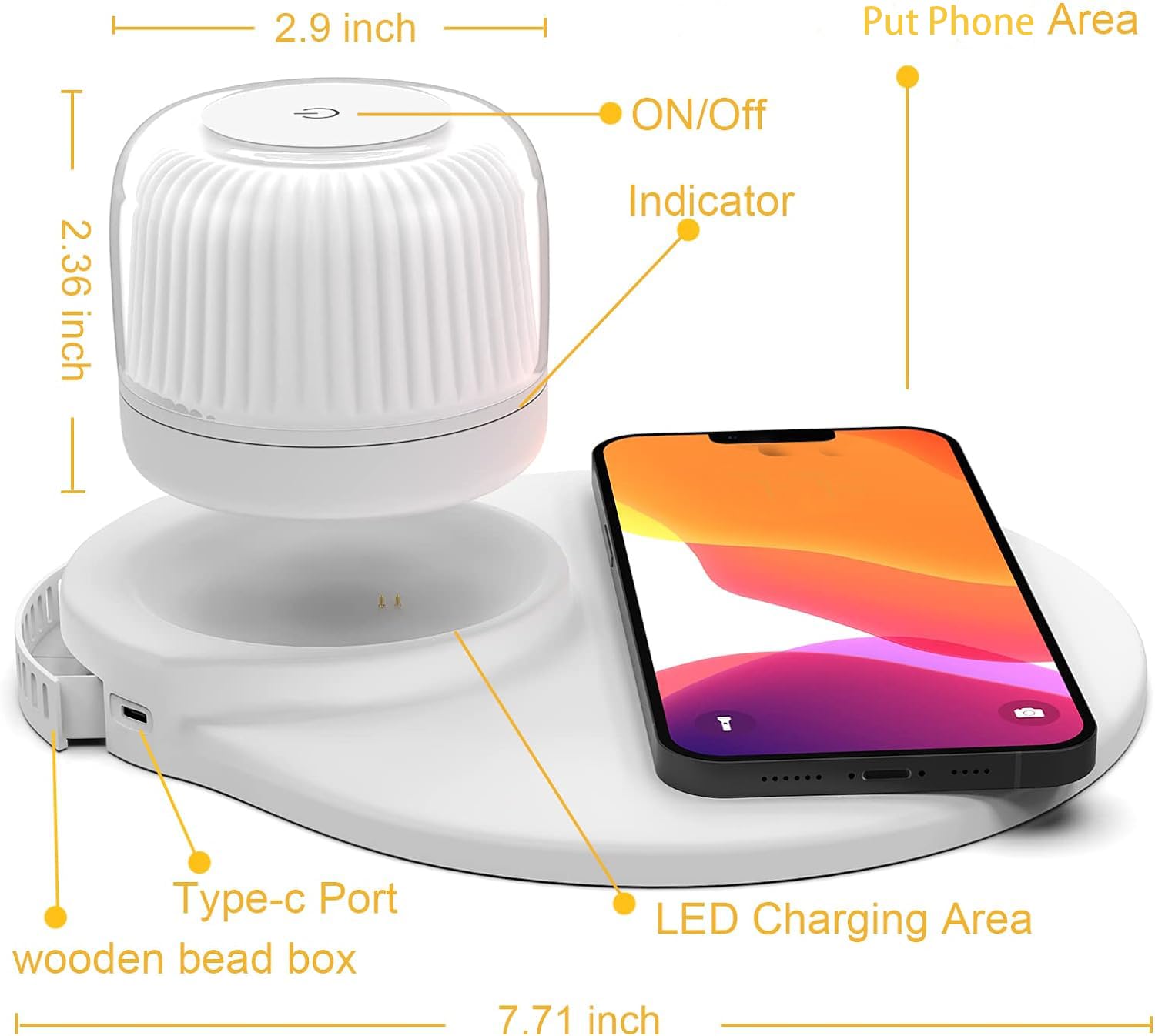 BEYONDOP Night Light, Touch Bedside Table Lamp for Bedrooms, Rechargeable Dimmable Small LED Lamp with RGB Lights, Smart Nightstand Lamp for Living Room Home Gifts