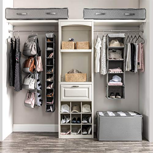 ZOBER Jumbo Storage Bag Organizer (2 Pack) Large Capacity Storage Box with Reinforced Strap Handles, PP Non-Woven Material, Clear Window, Store Blankets, Comforters, Linen, Bedding, Seasonal Clothing