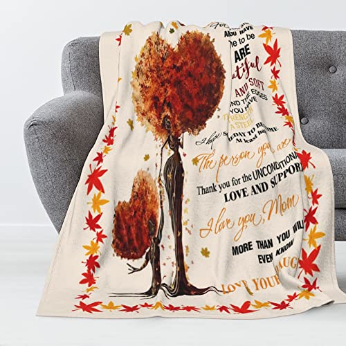 SHELABS to My Mom Blanket Mother Gifts from Daughter Throw Blanket for Bed Couch Sofa Birthday for Your Mother Warm Fleece Blanket Talking Love to Mom, 50x60inch