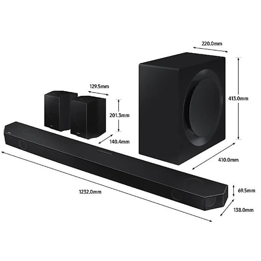 SAMSUNG HW-Q990B/ZA 11.1.4ch Soundbar with Wireless Dolby Atmos/DTS:X and Rear Speakers 2022 Bundle with 2 YR CPS Enhanced Protection Pack