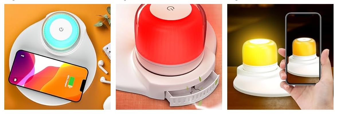 BEYONDOP Night Light, Touch Bedside Table Lamp for Bedrooms, Rechargeable Dimmable Small LED Lamp with RGB Lights, Smart Nightstand Lamp for Living Room Home Gifts