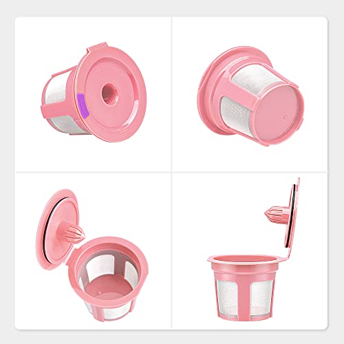 i Cafilas Week Reusable Cup Accessories for Keurig Filter K mini Plus,K-Cafe,K-cafe K83,K-Latte,K45 Elite,K-Classic,K-Compact,Reusable K Pods 2.0 and 1.0 Brewer (6 pcs in Pink)
