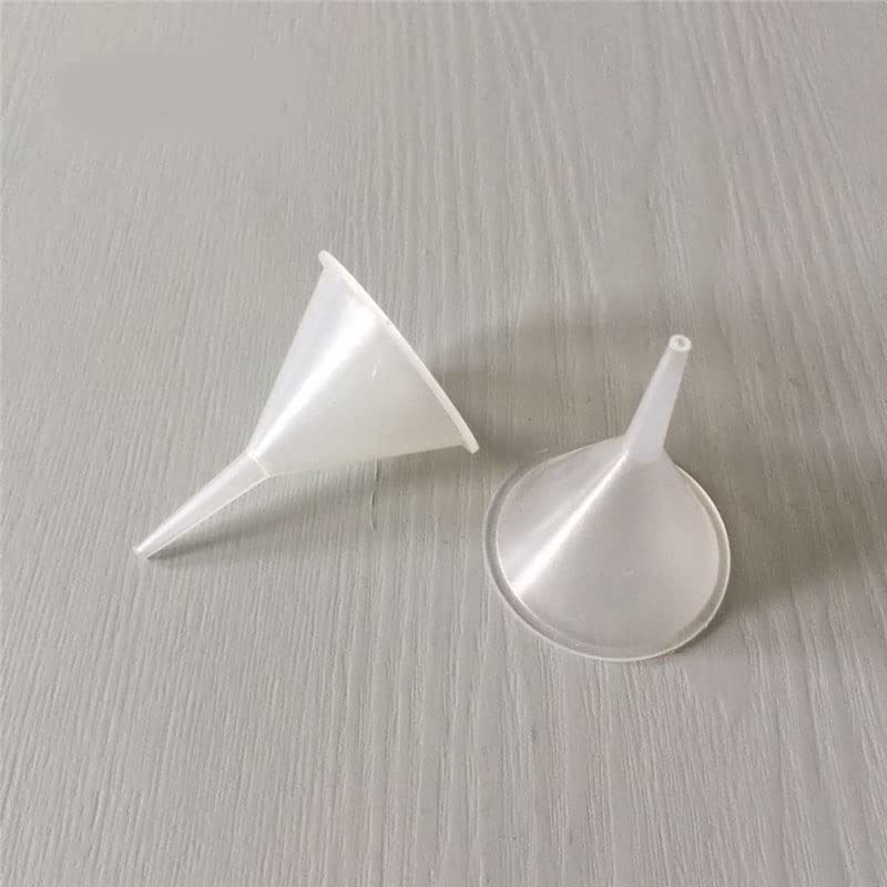 Mini Clear Funnel 10-Pcs Narrow Neck Perfume Funnel Polyethylene Small Funnel Kitchen Use Plastic Funnels for Lab, Water Bottle, Powder,Capsule,Oils, Filling Bottles, Urn Funnel Filling Kit