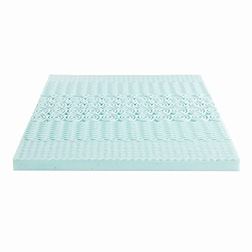 Mellow 4 Inch 5-Zone Memory Foam Mattress Topper, Cooling Gel Infusion, Queen