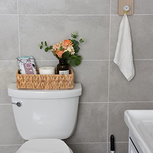 StorageWorks Seagrass Baskets with Built-in Handles + Water Hyacinth Basket for Toilet Paper