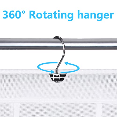 MISSLO 30 Pockets Dual Sided Hanging Baby Shoe Organizer for Closet with Rotating Hanger Hanging Shoe Shelves, White