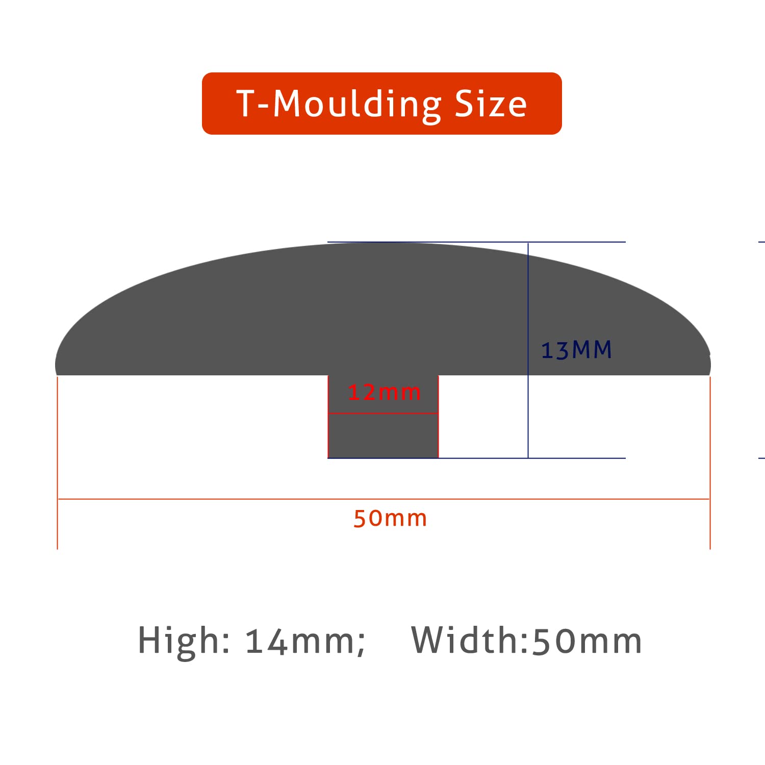 DAILISEN Flexible T-Molding Transition Strips for Hardwood Floor,Laminate Floor,Tile,Vinyl Flooring .78.7" Long×1.97" Width,Grey,Paintable
