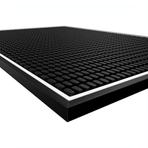 Highball & Chaser Premium Bar Mat 18in x 12in 1cm Thick Durable and Stylish Service Bar Mat for Spills, Coffee, Bars, Restaurants, Counter Top Dish Drying Mat, Glass Drying Mat