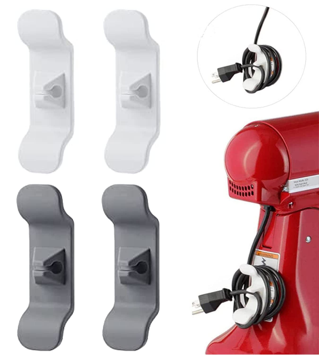4Pcs Cord Organizer for Kitchen Appliance, Cord Wrap Cords Holder Cable Organizer for Mixer, Blender, Coffee Maker, Pressure Cooker and Air Fryer (4Pcs)