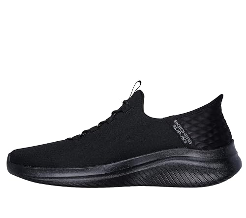 Skechers Men's Ultra Flex 3.0 Right Away Hands Free Slip-in Sneaker Loafer, Black/Black, 11.5