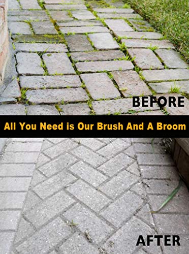 Moss Removal Deck Crevice Tool- Grout Brush Cleaner Wire Brush with Scraper, Decking Cleaner Remover for Cracks. Paver Cleaning for Bricks, Flagstone, Concrete, Pavements,Hoe
