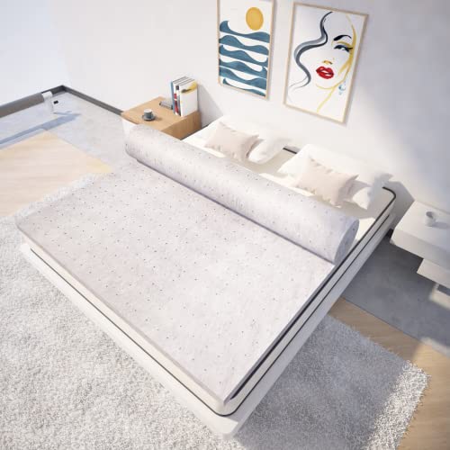 BedsPick 2 Inch Memory Foam Mattress Topper Twin XL Size, Bamboo Charcoal Mattress Topper, CertiPUR-US Certified, Super Soft Twin XL Topper College Dorm Extra Long Mattress Pad
