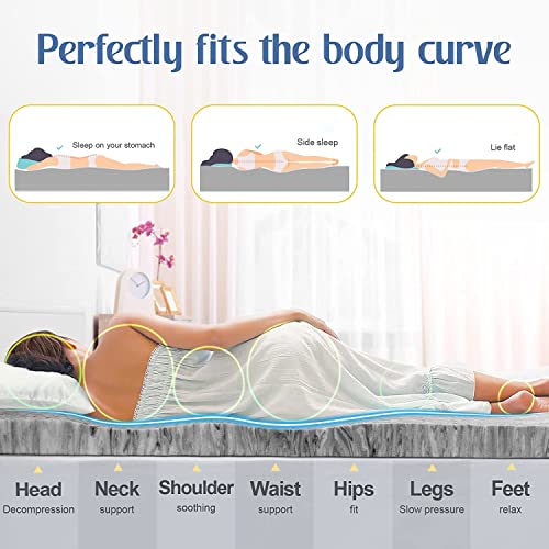 BedsPick 2 Inch Memory Foam Mattress Topper Twin XL Size, Bamboo Charcoal Mattress Topper, CertiPUR-US Certified, Super Soft Twin XL Topper College Dorm Extra Long Mattress Pad