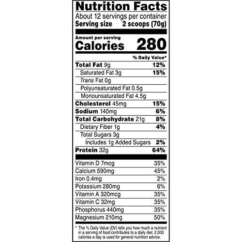 Muscle Milk Genuine Protein Powder, Strawberries ‘N Crème, 1.93 Pounds, 12 Servings, 32g Protein, 3g Sugar, Calcium, Vitamins A, C & D, NSF Certified for Sport, Energizing Snack, Packaging May Vary