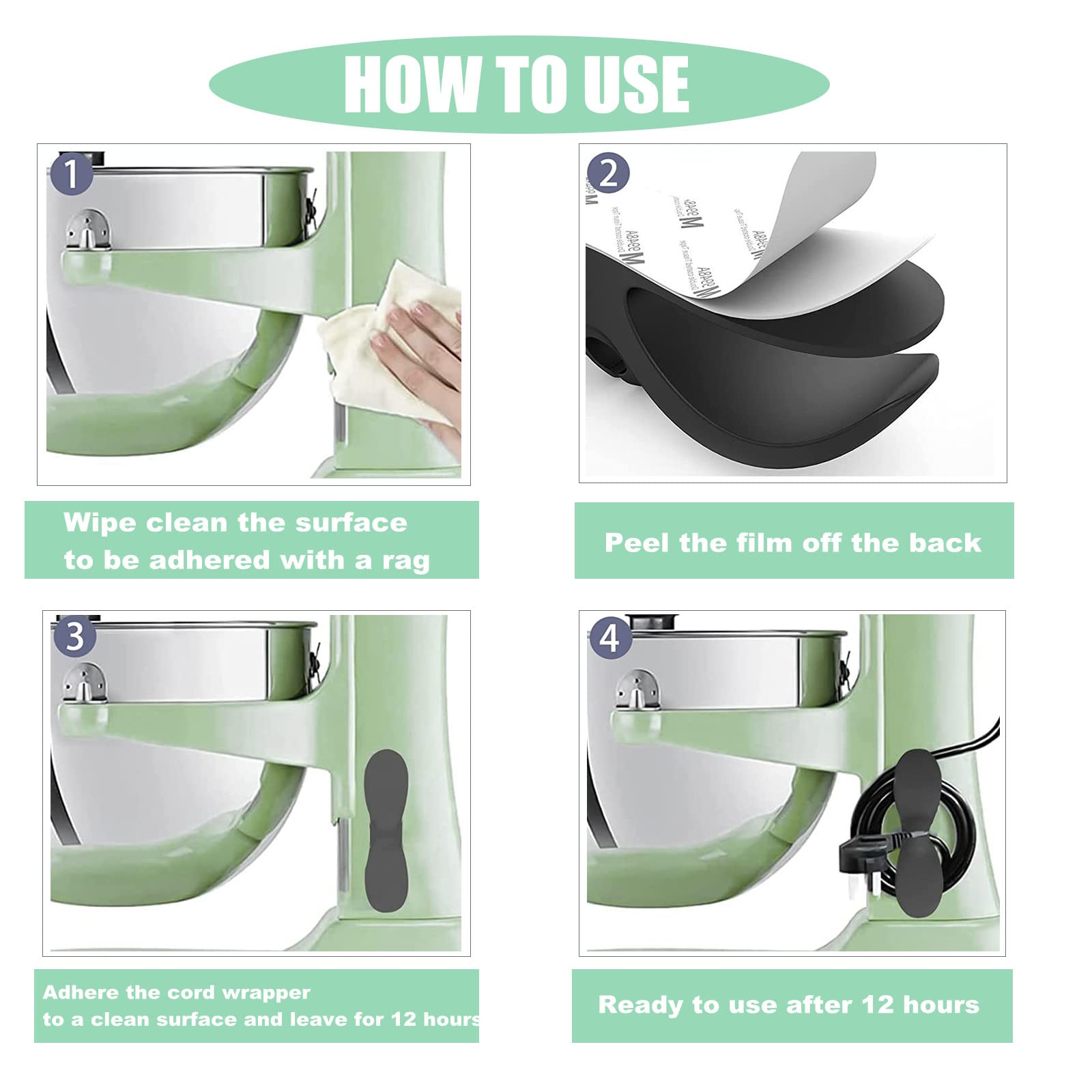 Cord Organizer for Kitchen Appliances, 6Pack Cord Wrapper with VHB Adhesive, Cord Winder Tidy Wire Keeper Holder Stick on for Small Appliances Kitchenaid Mixer Coffee Maker Pressure Cooker Air Fryer
