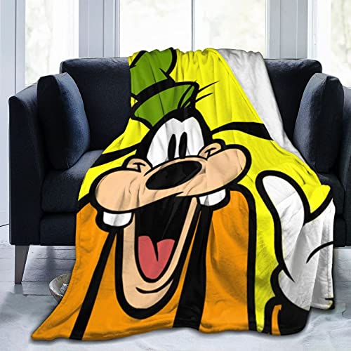 Cartoon Printing Flannel Super Soft Throw Blanket for Kids Adults,Comfortable and Warm for Sofa Bed Bedroom Living Room Camping Travel (Yellow) 80"X60"