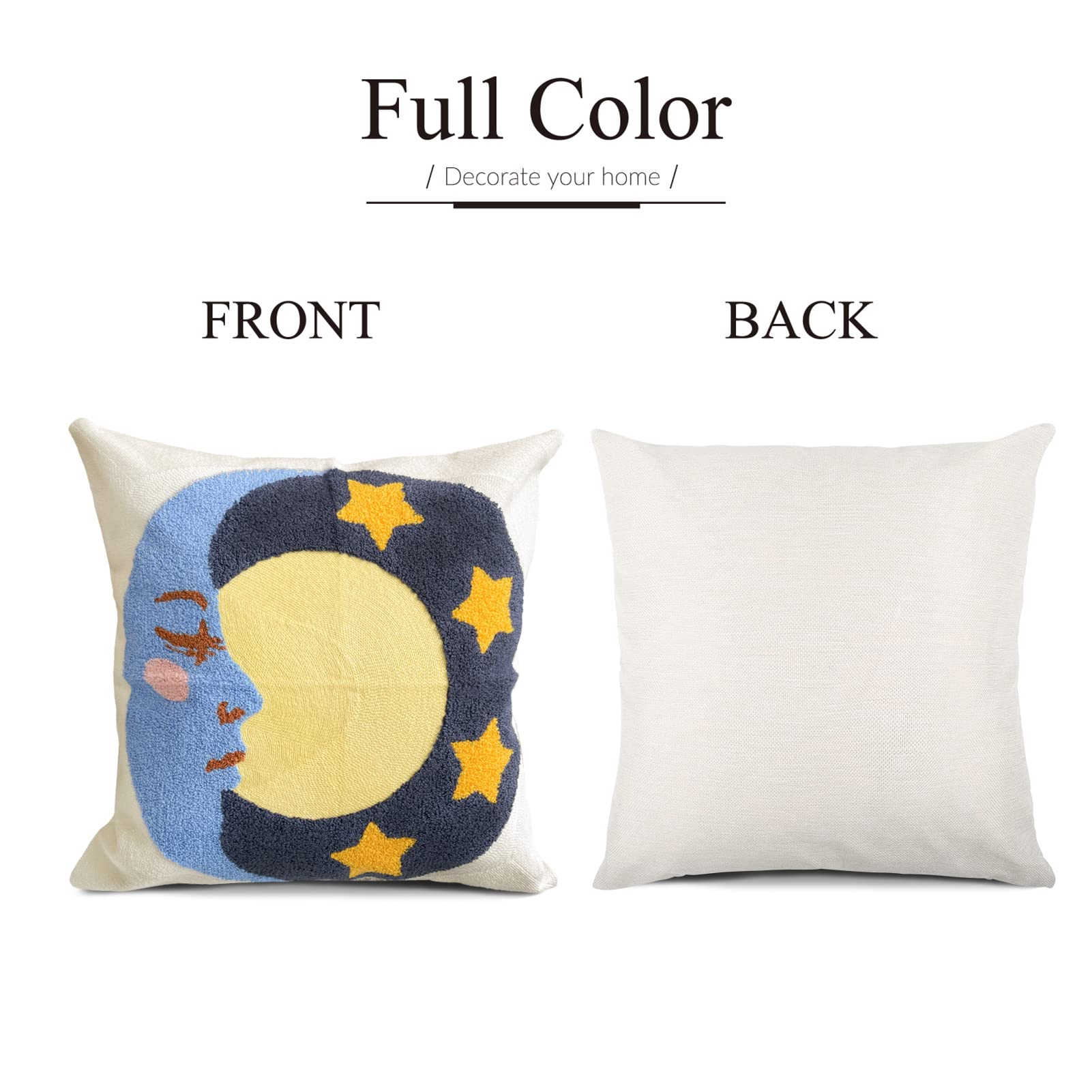 Molili Boho Tufted Throw Pillow Covers, Star Pillow Covers Mid Century Decorative Bohemia Cushion Case Pillowcase for Couch Sofa Child Bedroom Living Room Farmhouse(18×18inch)