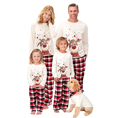 LWXQWDS Family Christmas Pajamas Matching Sets Xmas Matching Pjs for Adults Kids Holiday Home Xmas Family Sleepwear Set (A 01, Men, X-Large)