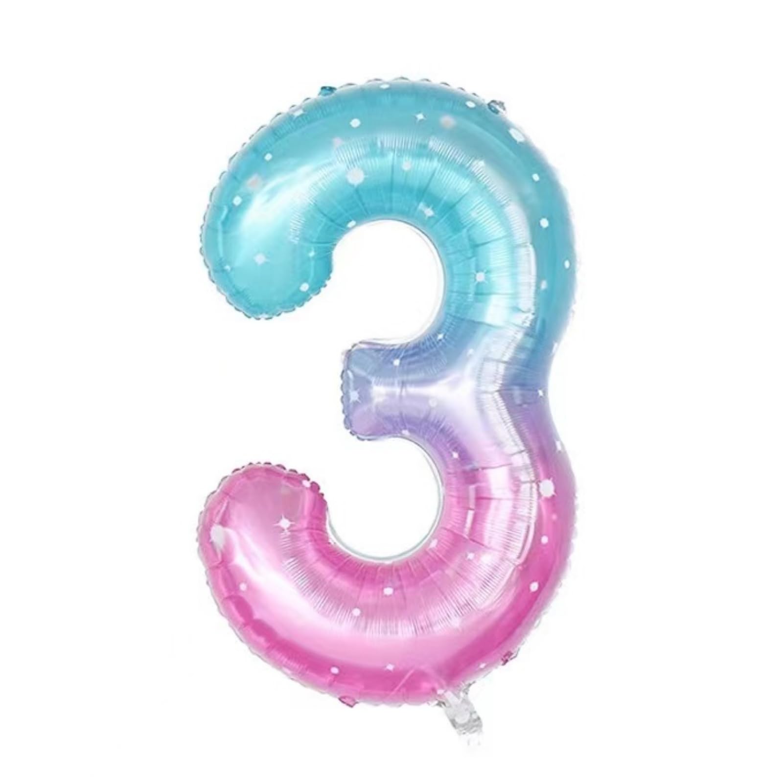 40 Inch Starry Sky Gradient Number 3 Balloons for 3rd Birthday Party Decorations. (3)