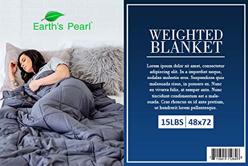 Earth's Pearl 15 lbs Premium Quality Year Round Comfort β Cooling Weighted Blanket | 48 x 72 inches | Perfect for Adults, Big Kids and Teens