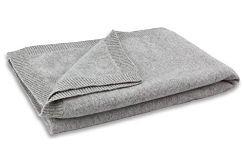Jet&Bo 100% Pure Cashmere Travel Set: Blanket, Eye Mask, Socks, Carry/Pillow Case Gray