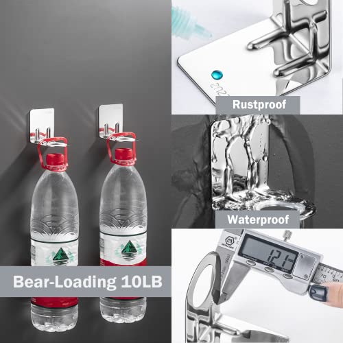 Shampoo Holder for Shower, L Shaped Bottle Rack Wall Mounted Drilling with Nails, Rustproof SUS304 Bathroom Organizer Hooks for Kitchen Bathroom Toilet Balcony Garden Support up to 10 LB (3), Silver