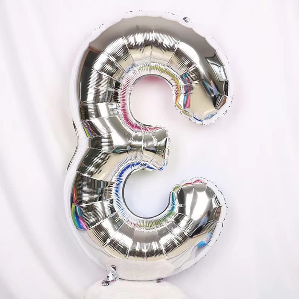 40 Inch Starry Sky Gradient Number 3 Balloons for 3rd Birthday Party Decorations. (3)