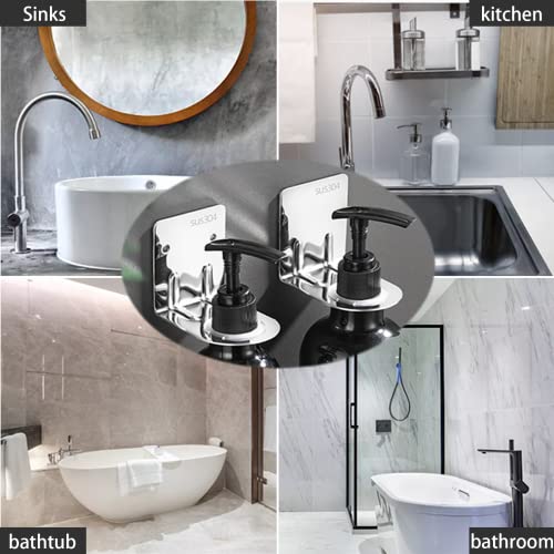 Shampoo Holder for Shower, L Shaped Bottle Rack Wall Mounted Drilling with Nails, Rustproof SUS304 Bathroom Organizer Hooks for Kitchen Bathroom Toilet Balcony Garden Support up to 10 LB (3), Silver