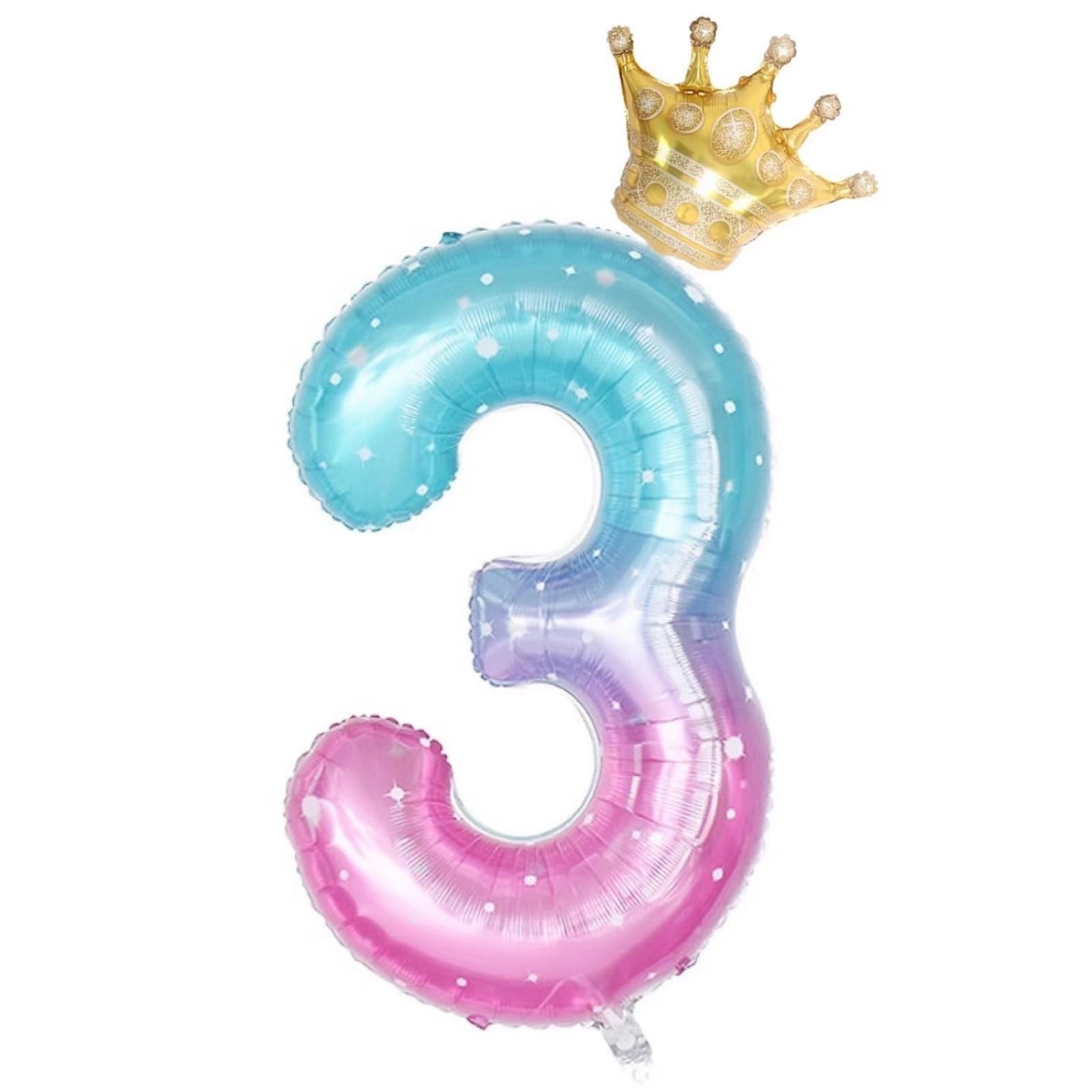 40 Inch Starry Sky Gradient Number 3 Balloons for 3rd Birthday Party Decorations. (3)