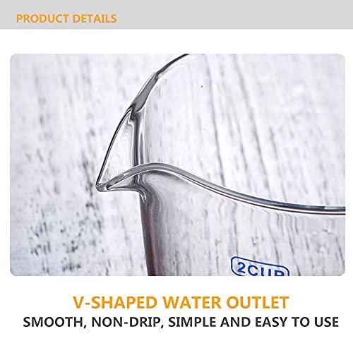 250ML/8 oz heat-resistant glass measuring cup with scale for laboratory, children's milk making, kitchen baking, etc.