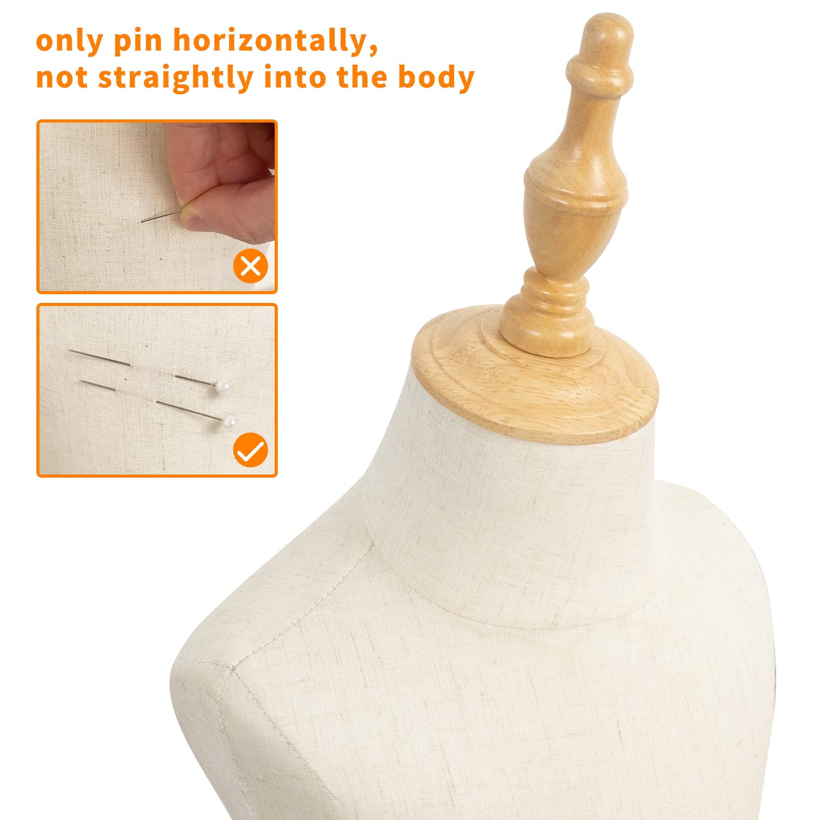 Kid Dress Form with Wooden Base, Mannequin Child Display Body Bust Forms Maniki, 4-5 Years Old