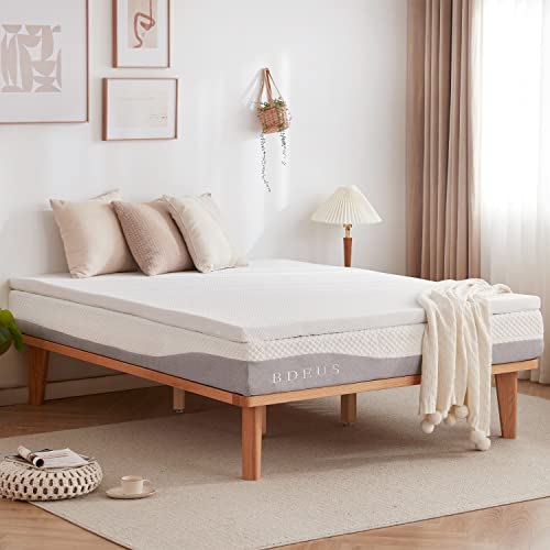 SINWEEK 2 Inch Gel Memory Foam Mattress Topper Twin Size, Ventilated High Density Pad for Back Pain, Bed Topper with Removable Soft Cover, CertiPUR-US Certified